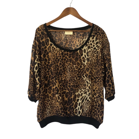 Bobbie Brooks | Tops | Bobbie Brooks Pluse Size Leopard Print Top Sheer ...